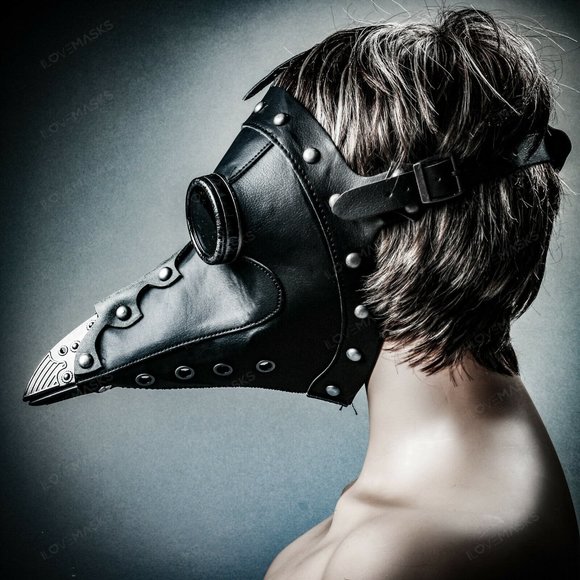 ILOVEMASKS | Accessories | Black Plague Doctor Long Nose Bird Mask ...